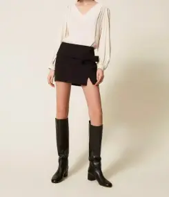 TWINSET Bow-detail Mini Skirt With Front Slit