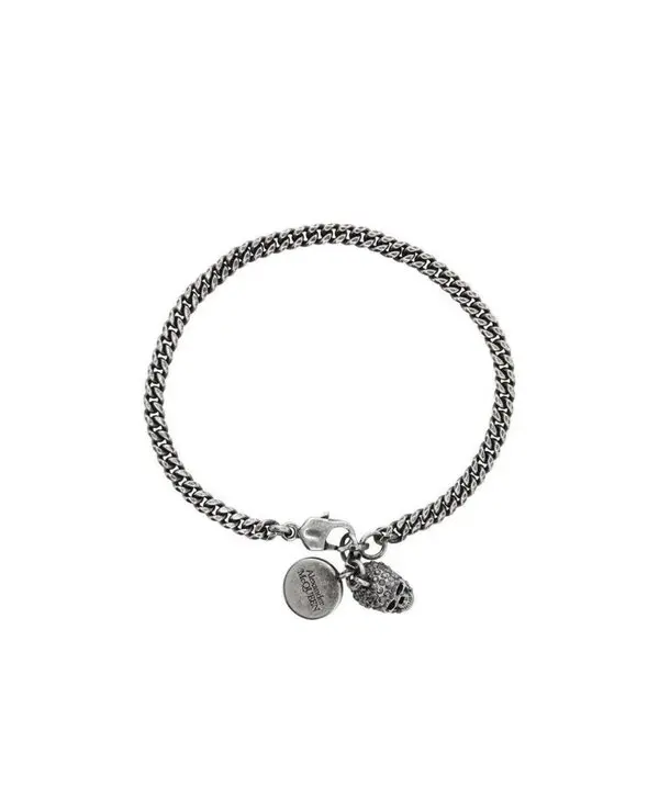 Alexander McQueen Skull Pendant Bracelet - Gray