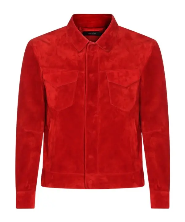 TOM FORD Snap Front Jacket - Red