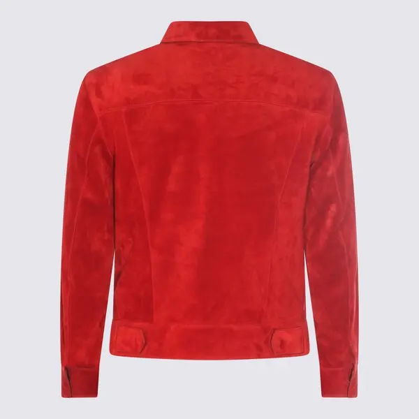 TOM FORD Snap Front Jacket - Red