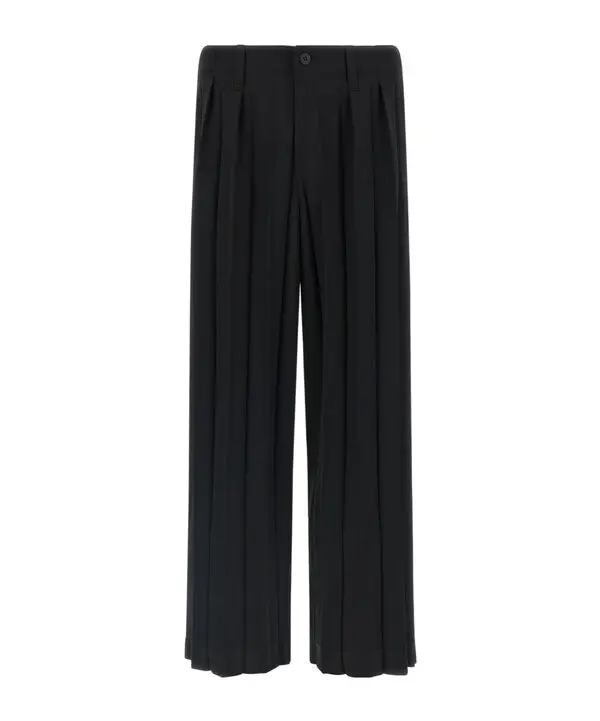 Issey Miyake Homme Plissé Pleated Straight Leg Trousers - Black