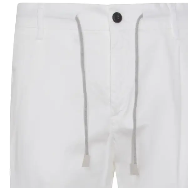 Eleventy Straight-leg Drawstring Trousers - White