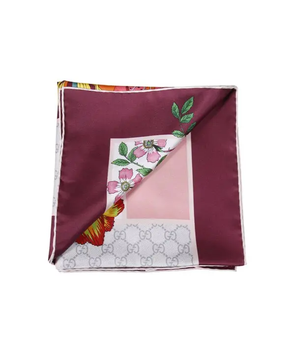 Gucci Floral Printed Scarf - Red