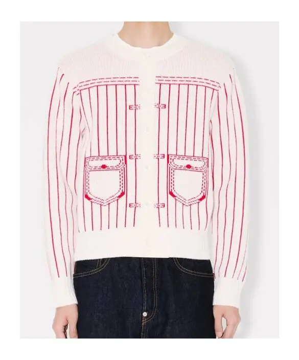 Kenzo Trompe L'oeil Striped Cardigan Sweater