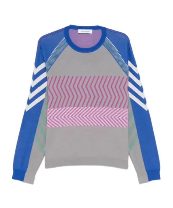 KIKO KOSTADINOV Gizi Panelled Sweater - Blue, Gray And Pink
