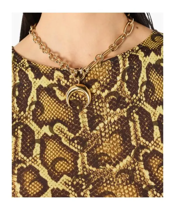 MARINE SERRE Asymmetrical Python Print Maxi Dress