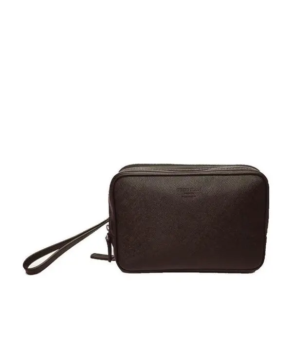 Giorgio Armani Logo Details Clutch - Black