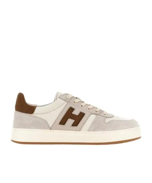 Hogan H-stripe Lace-up Sneakers - White