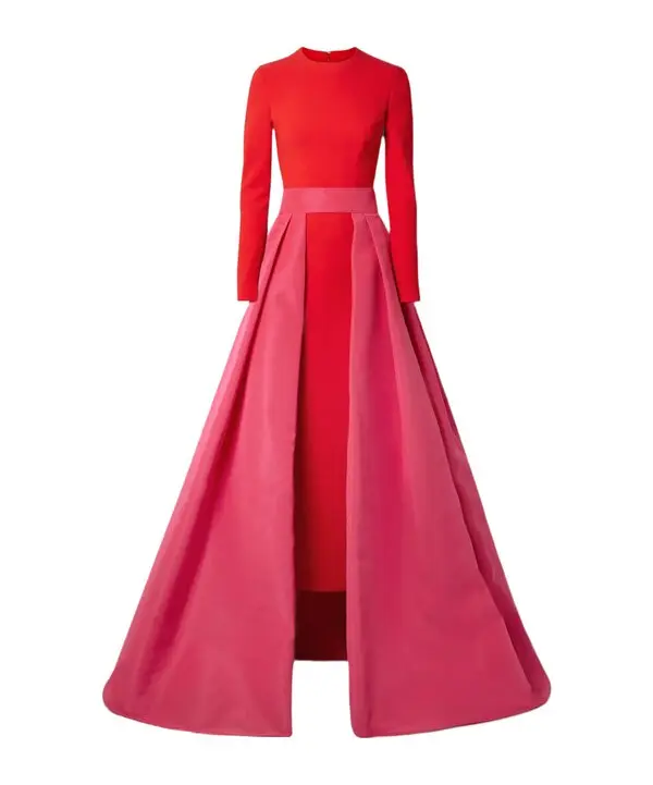 Carolina Herrera Convertible Color-blocked Dress - Red