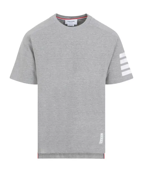 Thom Browne 4-bar Stripe Crewneck T-shirt - Light Gray