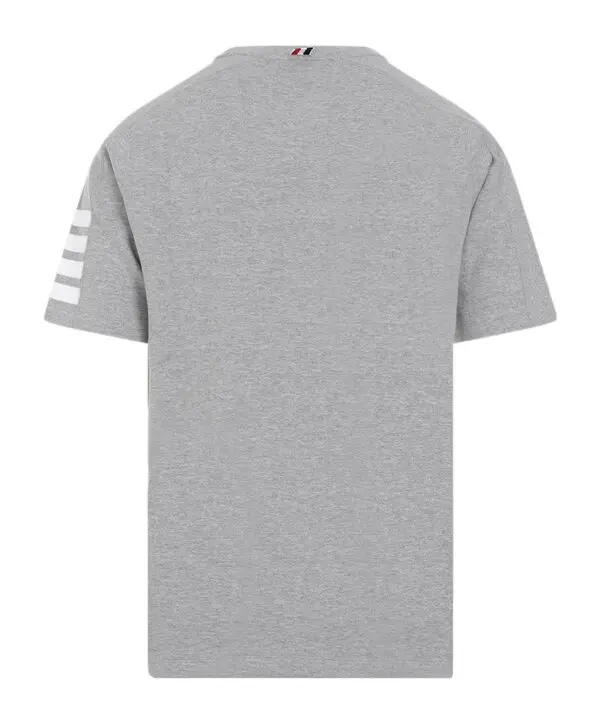 Thom Browne 4-bar Stripe Crewneck T-shirt - Light Gray