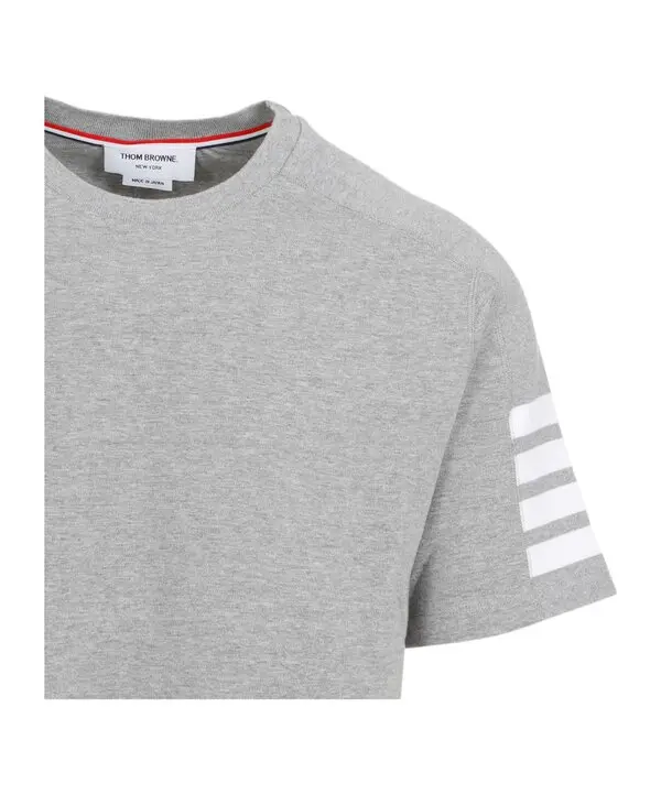 Thom Browne 4-bar Stripe Crewneck T-shirt - Light Gray
