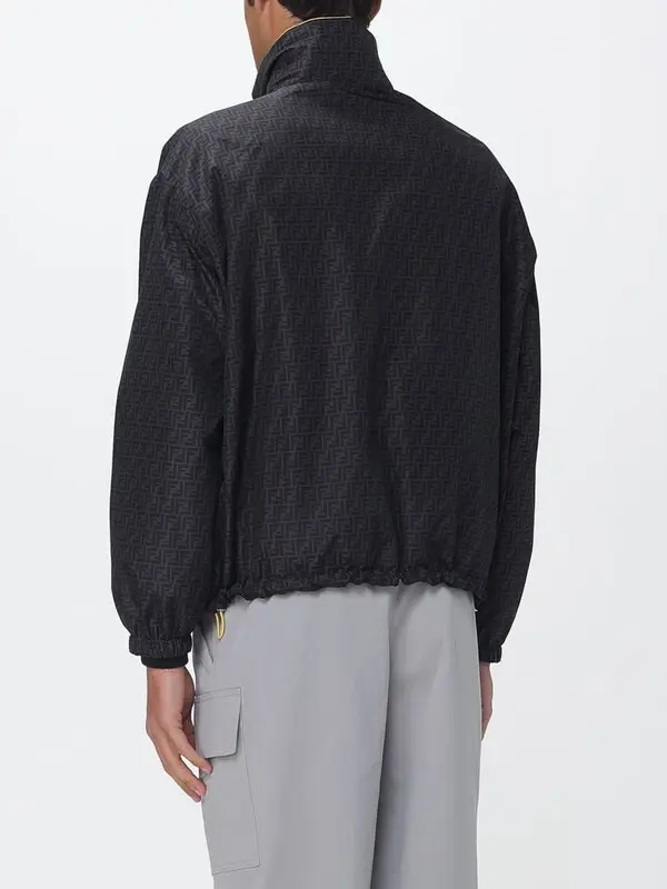 Fendi Ff Jacquard Zipped Reversible Windbreaker - Black