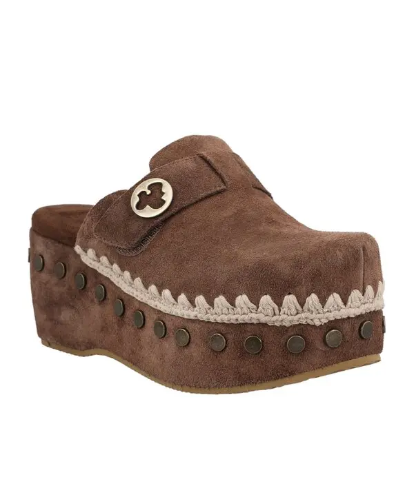 Mou Stud Embellished Clogs - Green