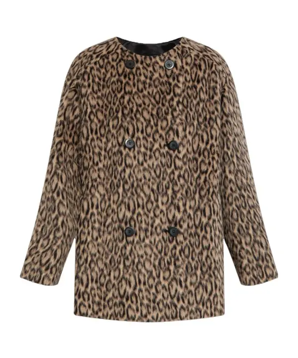 Emporio Armani Leopard Print Double-breasted Coat
