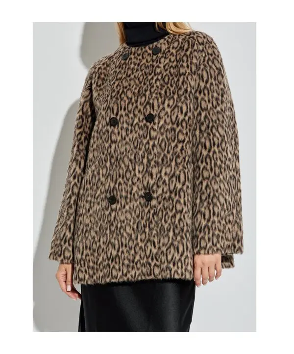 Emporio Armani Leopard Print Double-breasted Coat
