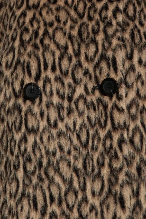 Emporio Armani Leopard Print Double-breasted Coat