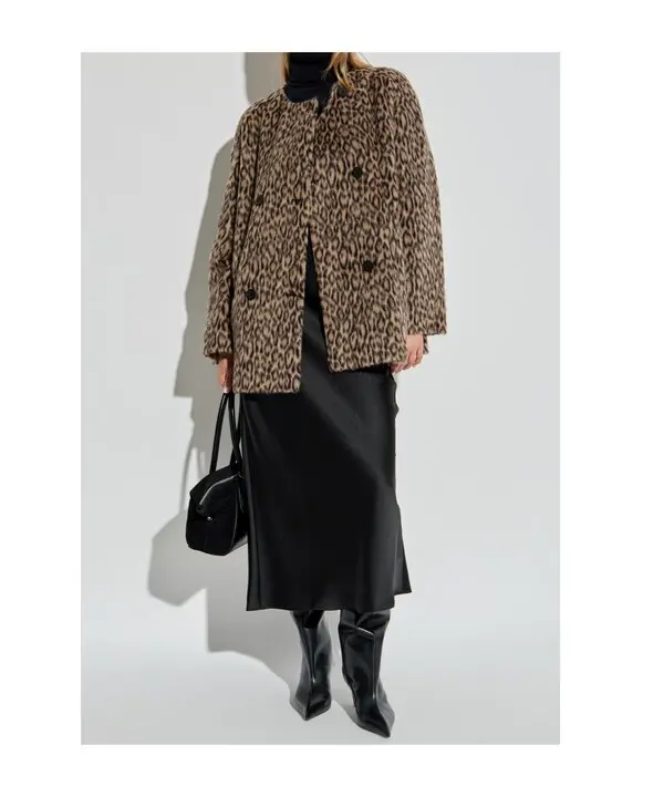 Emporio Armani Leopard Print Double-breasted Coat