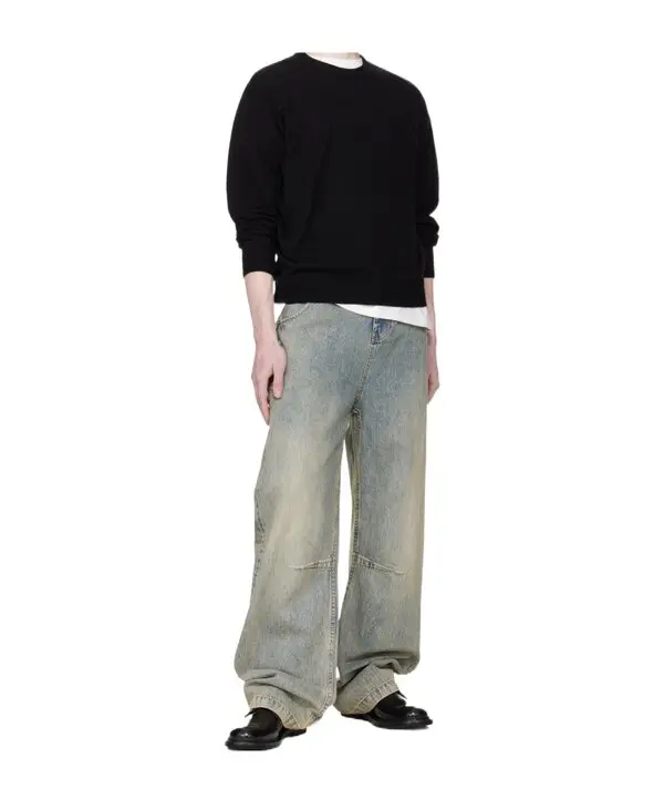 ENTIRE STUDIOS Rib-knit Crewneck Sweater - Black