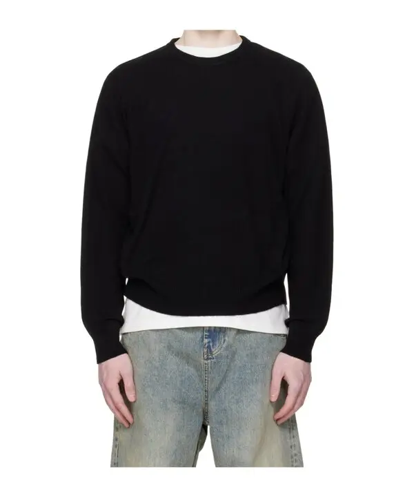 ENTIRE STUDIOS Rib-knit Crewneck Sweater - Black