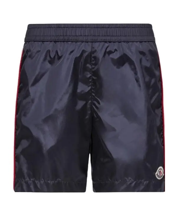 Moncler Tricolor-trimmed Swim Shorts - Navy