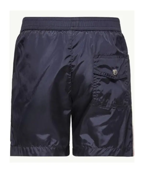 Moncler Tricolor-trimmed Swim Shorts - Navy
