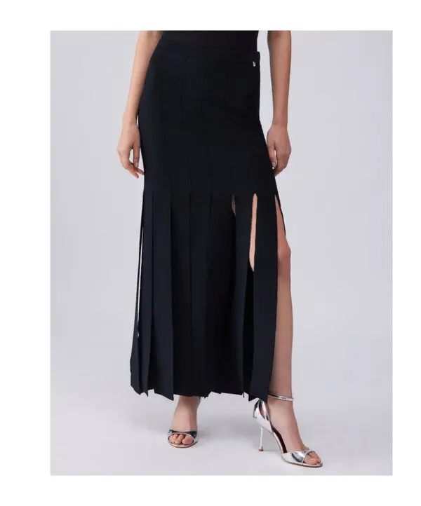 Liu Jo High-waisted Fringed Knit Skirt