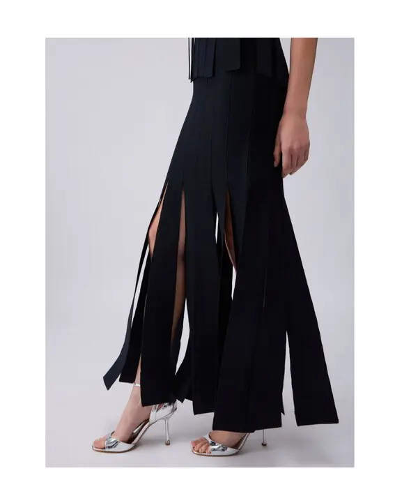Liu Jo High-waisted Fringed Knit Skirt