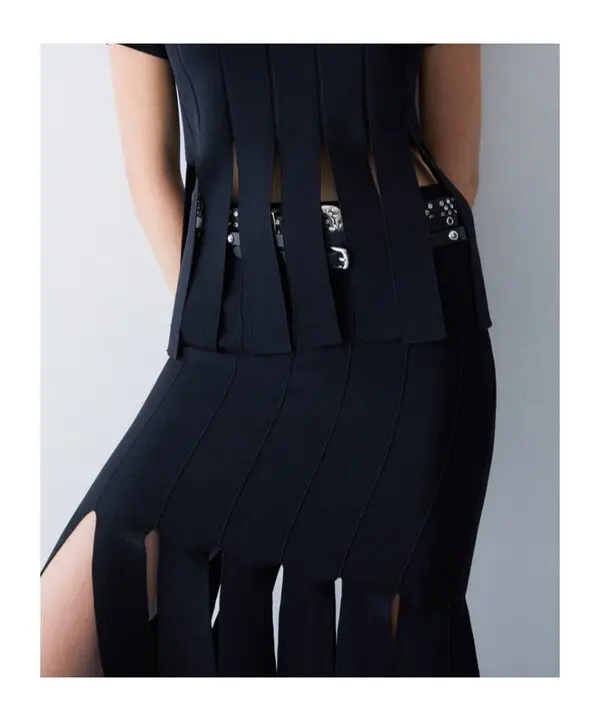 Liu Jo High-waisted Fringed Knit Skirt
