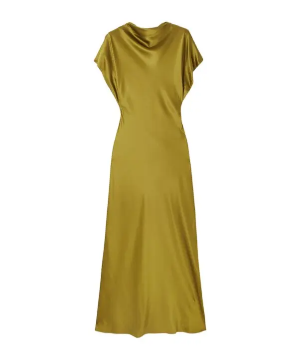 Veronica Beard Redgrave Silk-blend Satin Maxi Dress - Forest Green