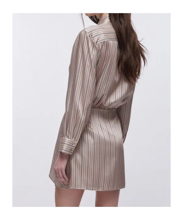 Liu Jo Striped Long Sleeve Ruffled Mini Dress