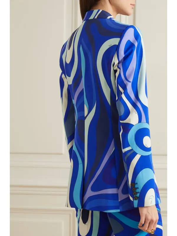 Emilio Pucci Printed Wool Blend Suit Jacket