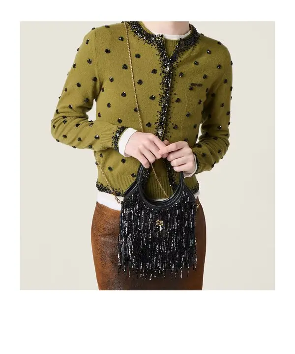 Miu Miu Sequined Fringe Handbag