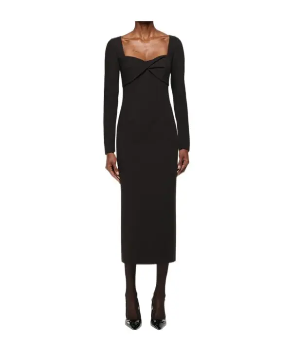 Roland Mouret Twist Drape Stretch Crepe Dress