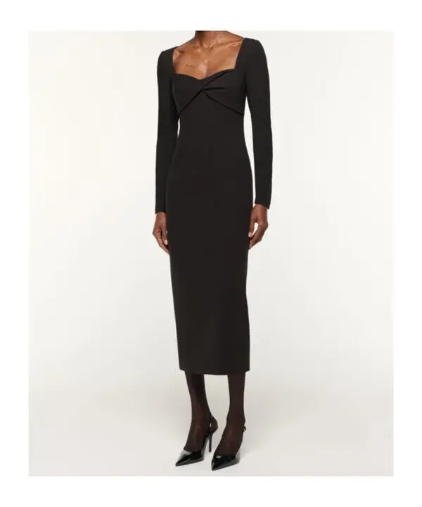 Roland Mouret Twist Drape Stretch Crepe Dress