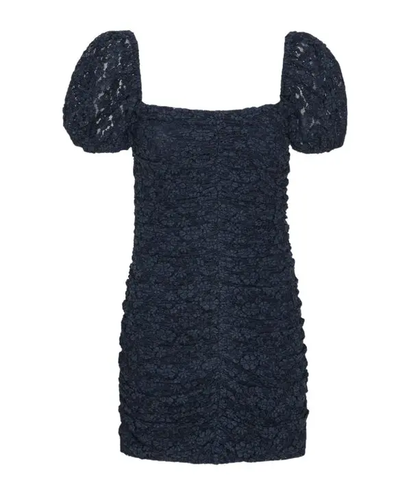 ROTATE BY BIRGER CHRISTENSEN Lace-detailed Ruched Mini Dress