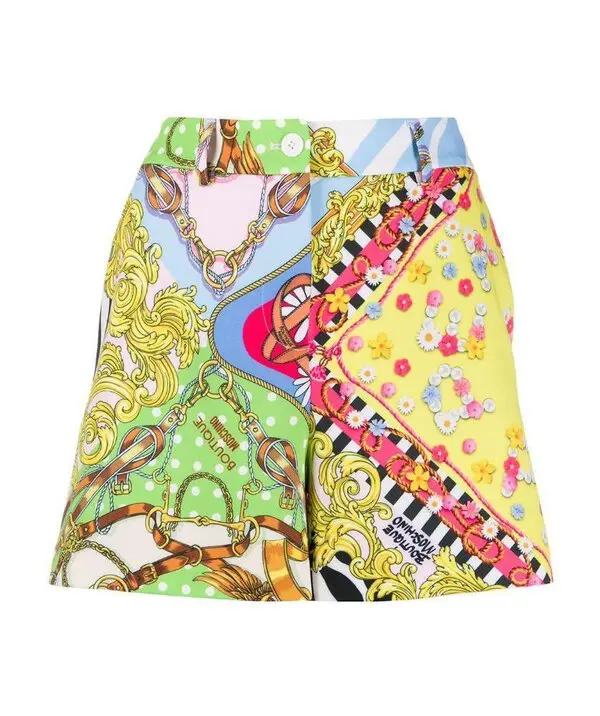 Moschino Printed High-waisted Shorts