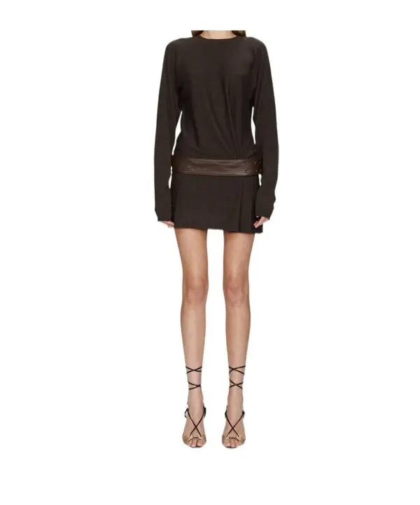 Christopher Esber Long Sleeve Dress With Waist Embellishment