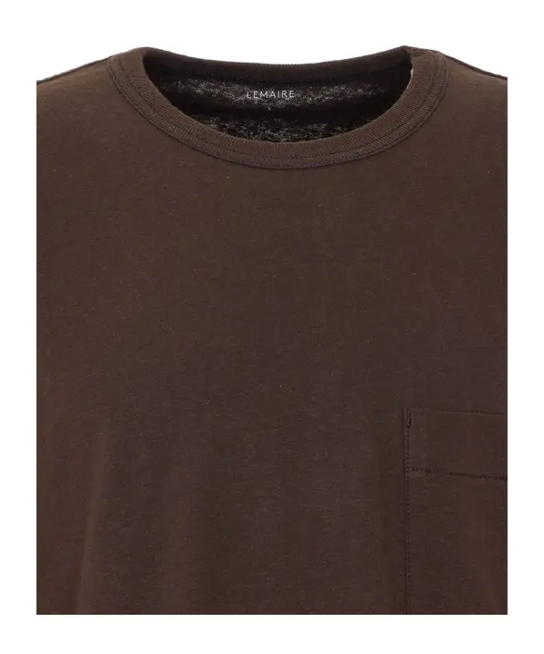 LEMAIRE Chest Pocket Crewneck T-shirt - Brown