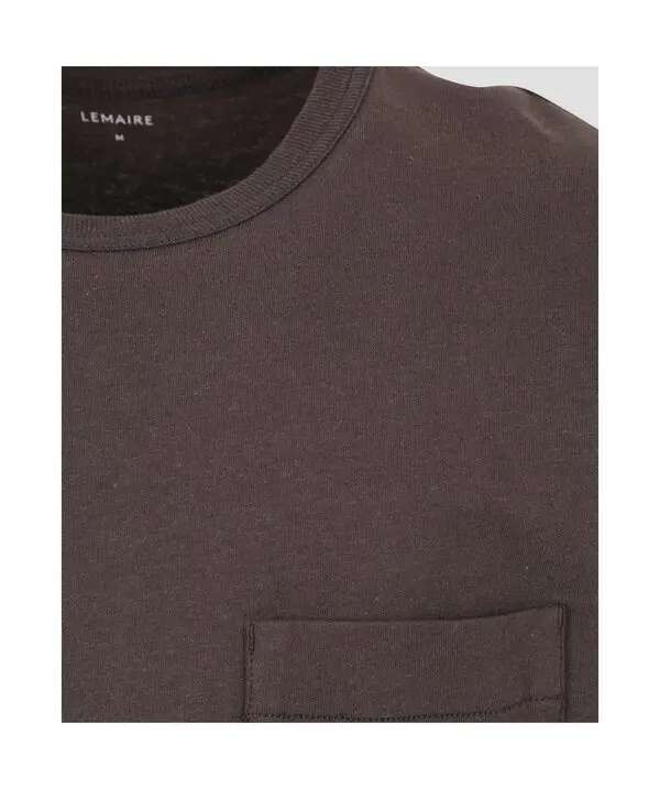 LEMAIRE Chest Pocket Crewneck T-shirt - Brown