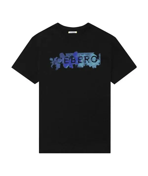 Iceberg Round Collar Logo T-shirt - Black