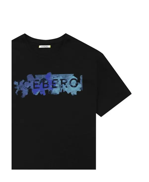 Iceberg Round Collar Logo T-shirt - Black