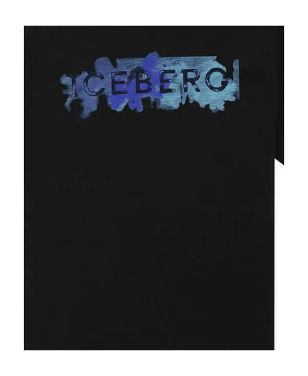 Iceberg Round Collar Logo T-shirt - Black