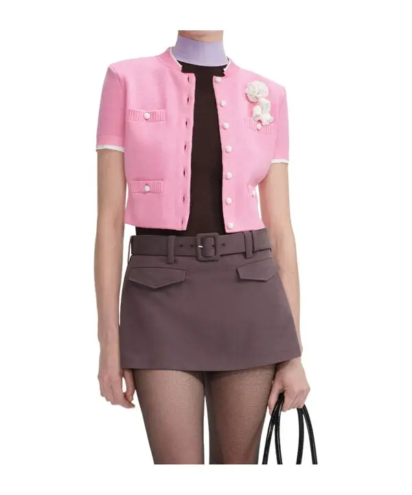 SELF-PORTRAIT A-line Belted Skirt - Black