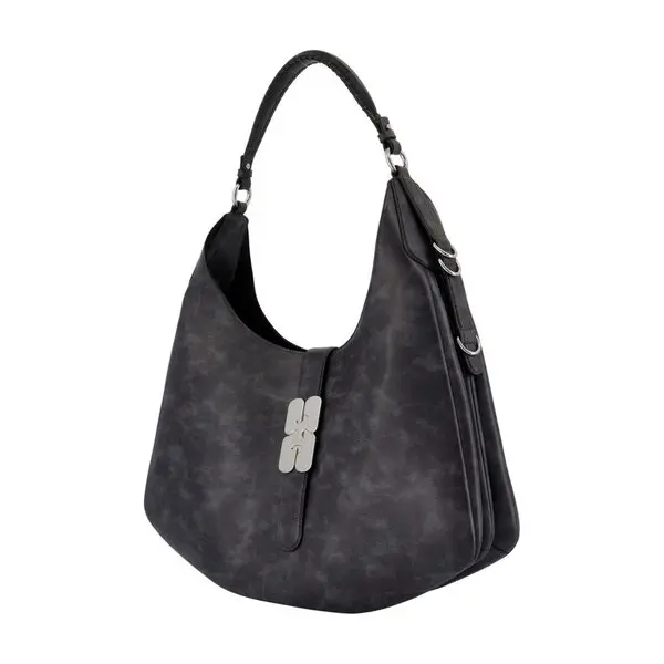 GANNI Small Kat Flower-buckle Shoulder Bag