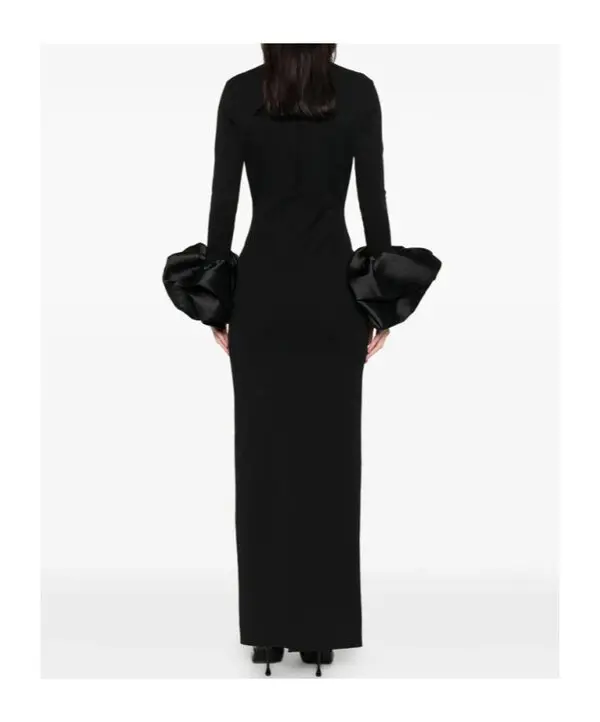 Solace V-neck Ruffled Long Sleeve Dress