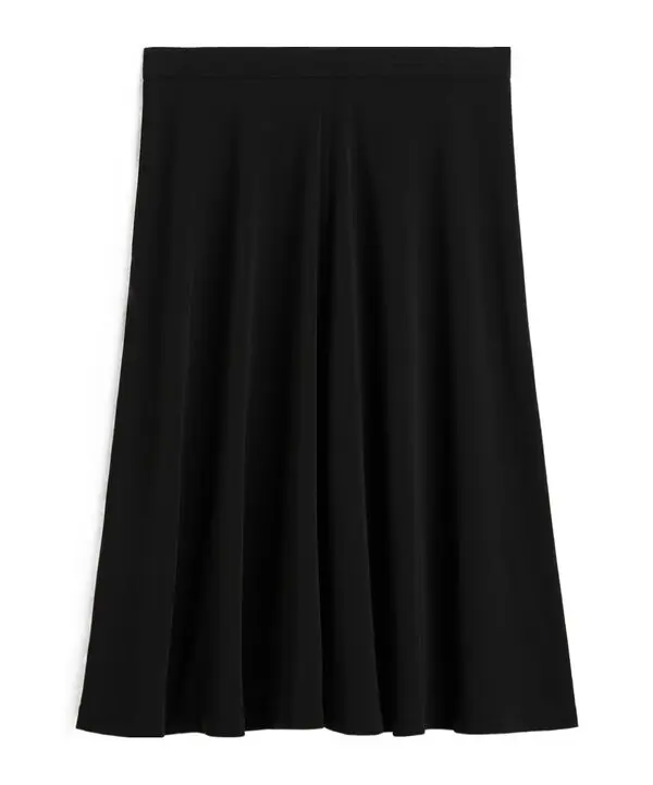 TOTEME A-line Fluid Midi Skirt - Black