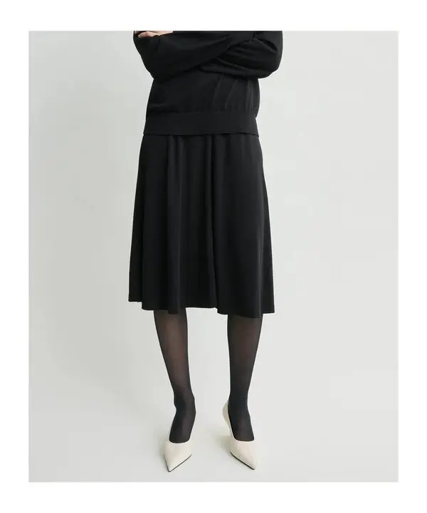 TOTEME A-line Fluid Midi Skirt - Black