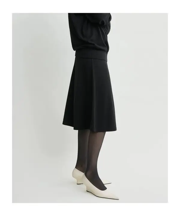 TOTEME A-line Fluid Midi Skirt - Black