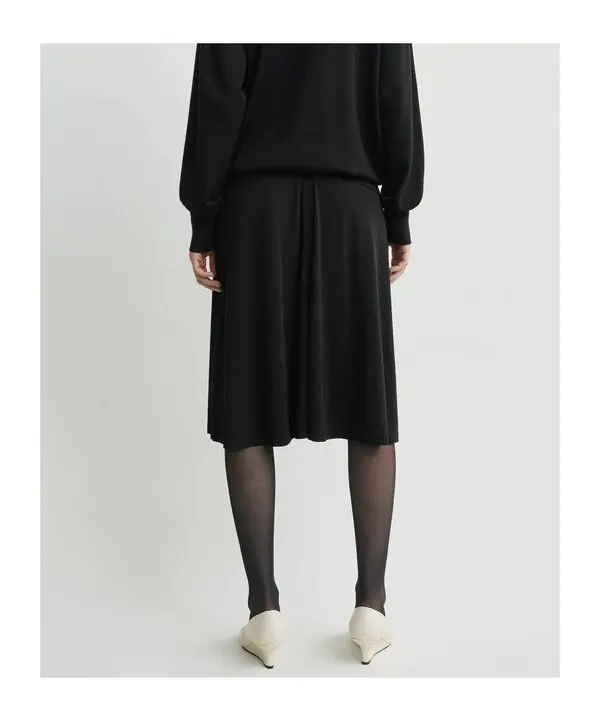 TOTEME A-line Fluid Midi Skirt - Black